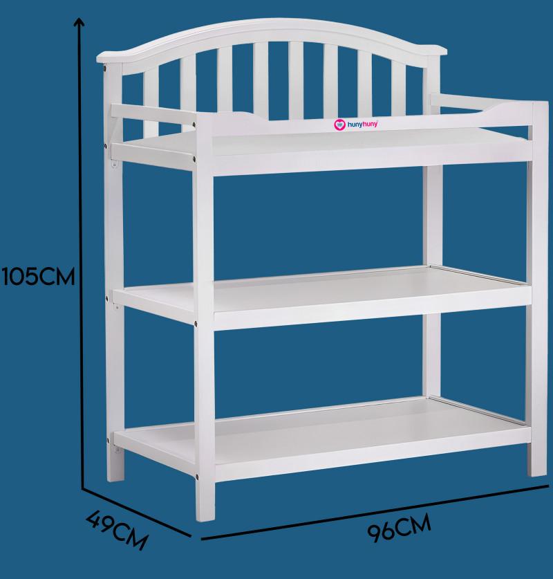 Baby Diaper Changing Table with Removable Wheels- White