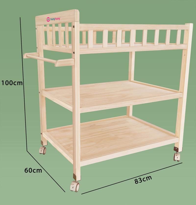 Baby Diaper Changing Table Trolley with Shelves and Safety Locks ...
