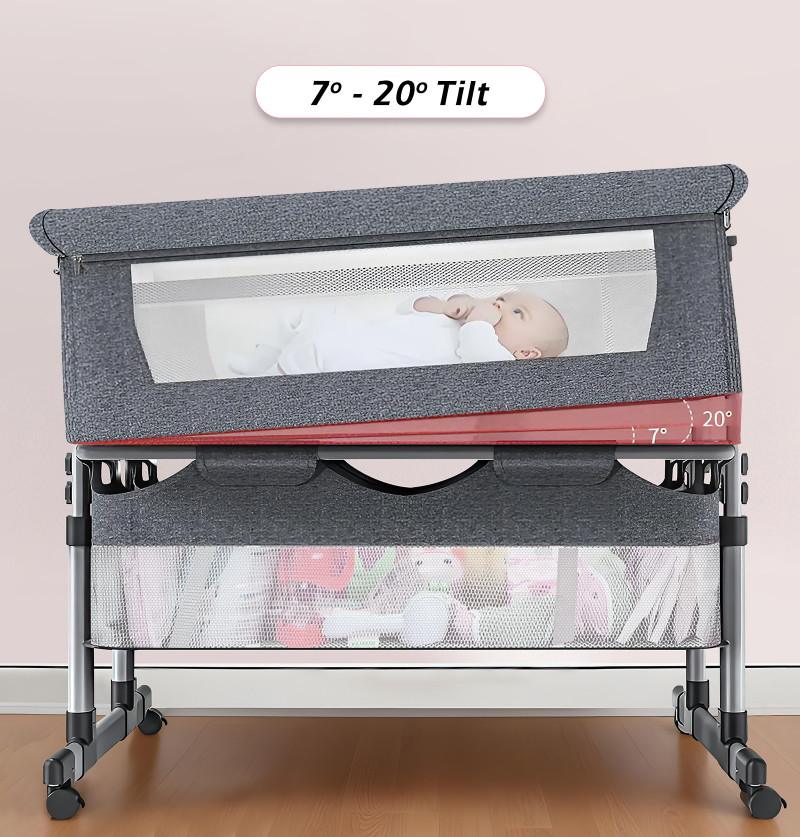 Twin Baby Bedside Crib & Cot Foldable and Portable - Compact and Travel ...