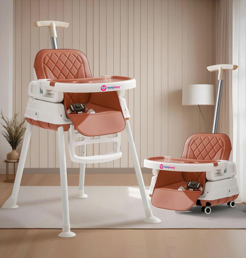 HunyHuny 4-in-1 Baby High Chair | Booster Seat & Trolley | Adjustable ...