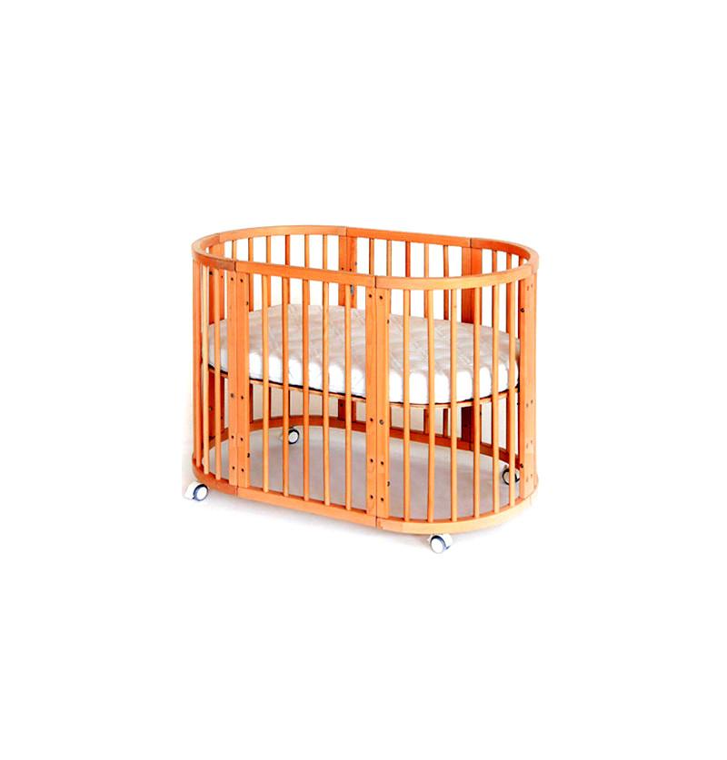 12 In 1 Multifunctional Rocking Baby Cot Crib Oval - Natural Wood ...