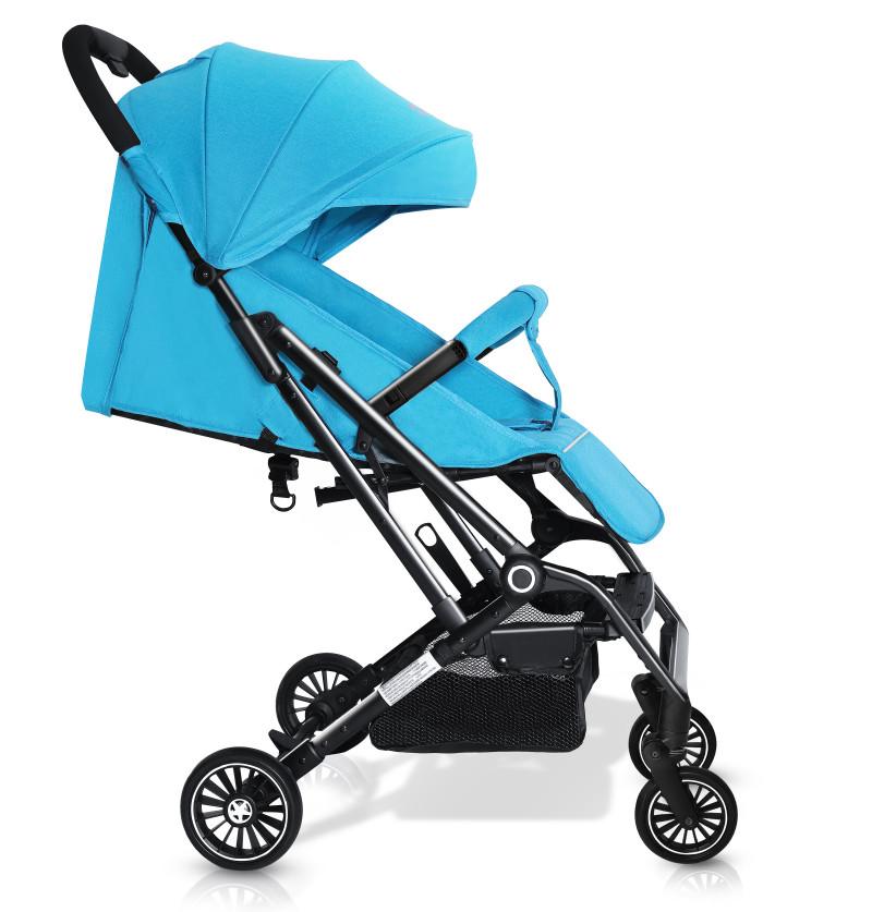 HunyHuny Z Fold Premium Travel Stroller - Blue (Small Fold Stroller)