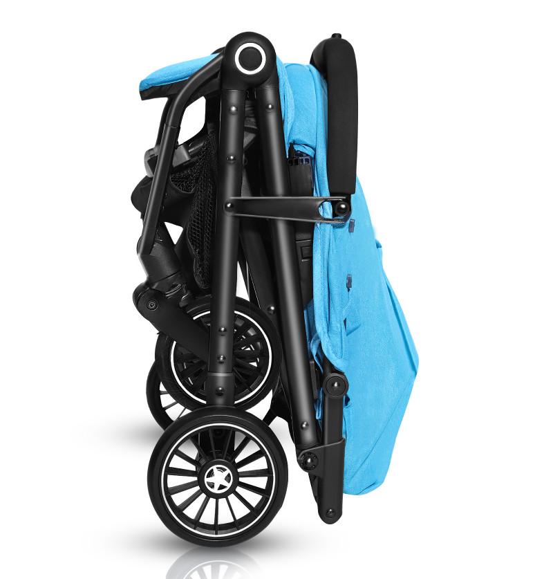 HunyHuny Z Fold Premium Travel Stroller - Blue (Small Fold Stroller)