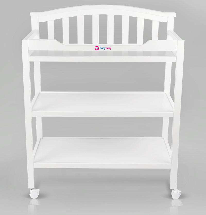 Baby Diaper Changing Table with Removable Wheels- White