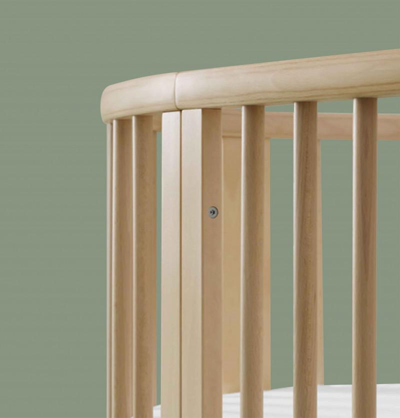 12 In 1 Multifunctional Rocking Baby Cot Crib Oval - Natural Wood ...