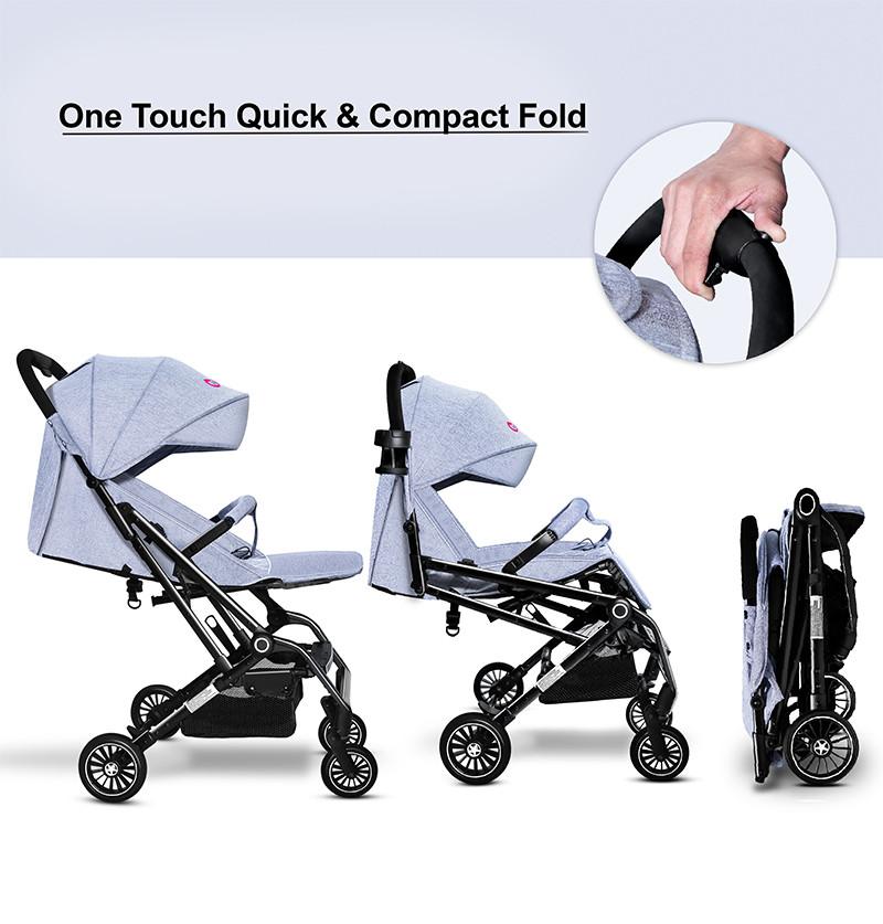 HunyHuny Z Fold Premium Travel Stroller - Grey | Small Z fold| Flight ...